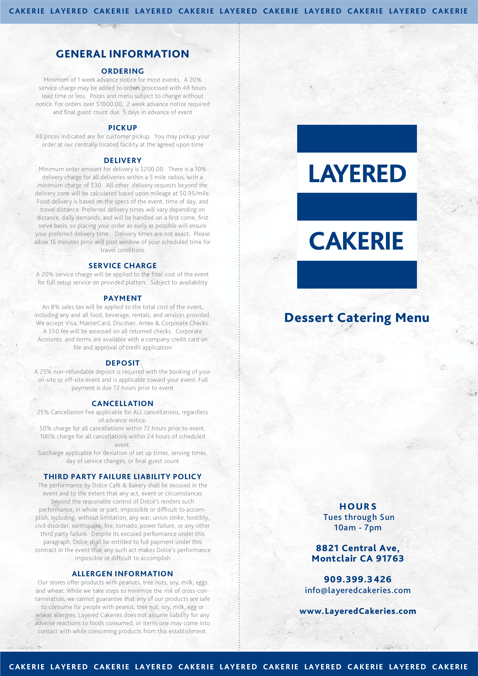 Sweet Catering Services - Layered Cakerie